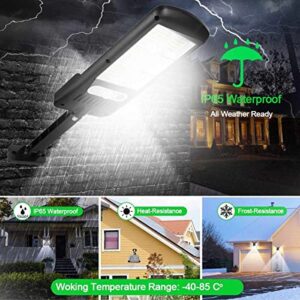 BLHKBAIKB Solar Street Light Outdoor,Solar Pole Lights with Motion Sensor Dusk to Dawn Solar Street Light Remote Control IP65 Waterproof Solar Street Light Outdoor