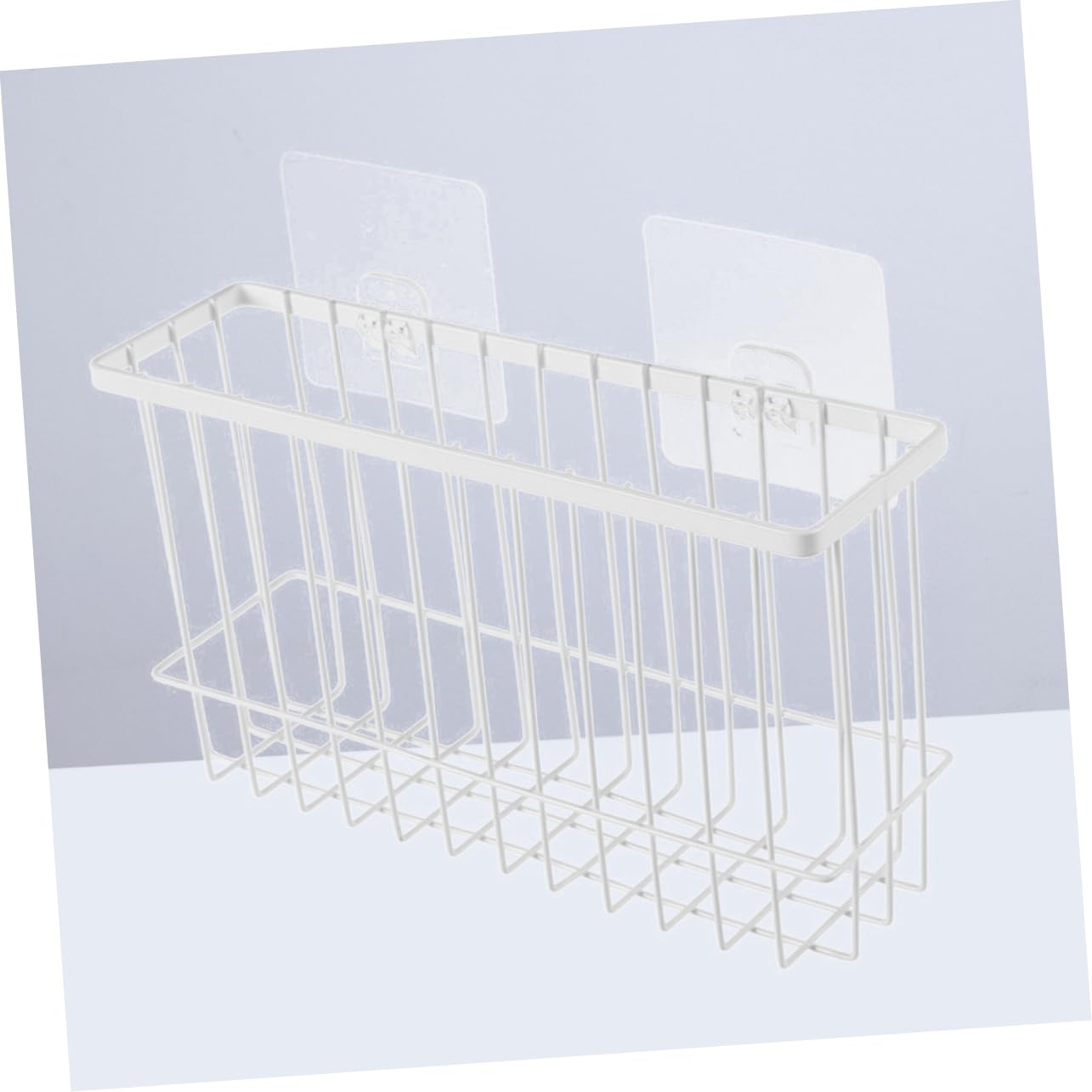 Hoement Bathroom Wall Organizer Bread Clear Container Bathroom Storage Rack Kitchen Wall Holder Heart Spoons Wrapping Paper Canister Hanging Basket Container for Cooling Wine Ledge White