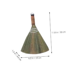 CIYODO Straw Broom Cleaning Brush Table Broom Hand-Made Broom Desk Dust Broom Cleaning Broom Desktop Small Broom Short Handle Broom Hand Broom Household Dust Brush Whisk Broom Desk Broom