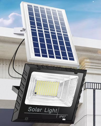 ZXXHNNAIH Solar Street Light IP67 Waterproof Solar Street Lights Outdoor,30ft Wire Light Sensor Solar Parking Lot Lights Dusk to Dawn, for Backyard Garden