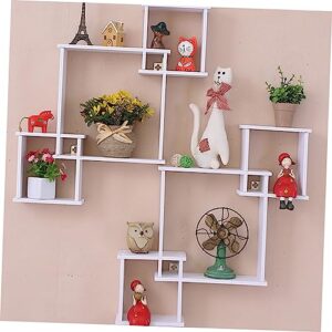 Amosfun Wall Storage Rack Storage Shelves Wall Storage Shelf Home Storage Shelf Home Storage Shelf Wall Decor Wooden White