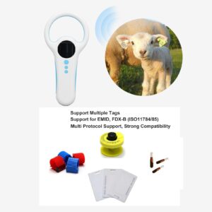 Pet Tag Reader Microchip Scanner LED Handheld Pet ID Scanner with 500 Data Storage Buzzer for Dog Pet Cat Pig Animal