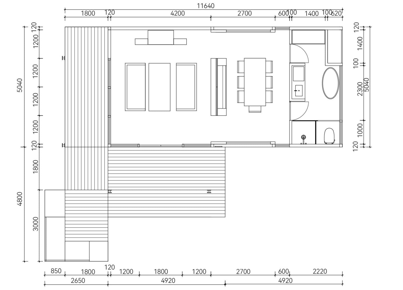 Prefab Homes | Prefab Modular Tiny Homes with Bathroom & Kitchen | 49.6m² Modular Mobile Home for Backyard, Hotels, Offices, Bars, Outdoor Living | Tiny Homes to Live in for Adults