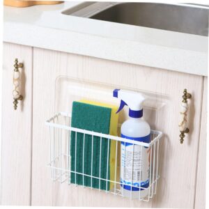 Hoement Bathroom Wall Organizer Bread Clear Container Bathroom Storage Rack Kitchen Wall Holder Heart Spoons Wrapping Paper Canister Hanging Basket Container for Cooling Wine Ledge White