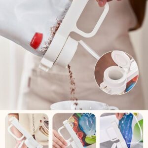 4Pcs Bag Clip with Pour spouts Food Clips to Seal Pour Food Storage Bag Clip with Spout for Cereal Snacks and More (4 in 1)