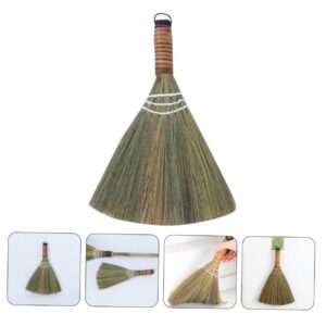 CIYODO Straw Broom Cleaning Brush Table Broom Hand-Made Broom Desk Dust Broom Cleaning Broom Desktop Small Broom Short Handle Broom Hand Broom Household Dust Brush Whisk Broom Desk Broom