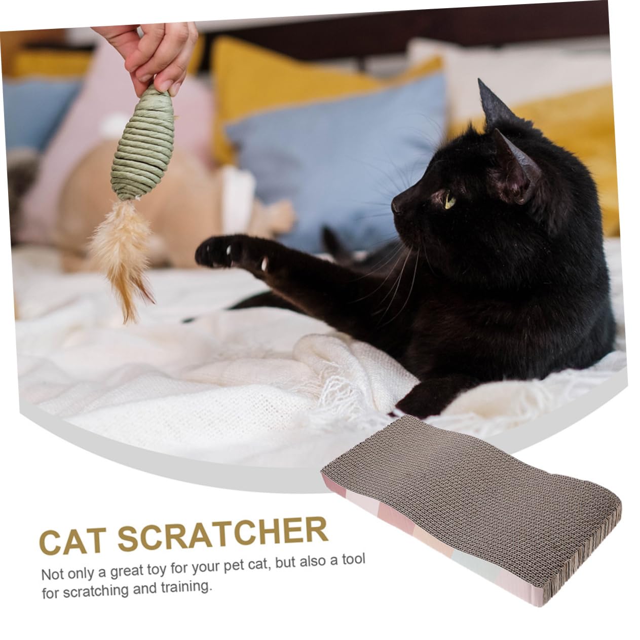 WOONEKY 2pcs Corrugated Cat Scratching Post Cat Scratchers Cardboard Cat Supplies Interesting Scratch Pad Room Kitten Scratcher Fun Scratcher Funny Scratching Board Corrugated Paper