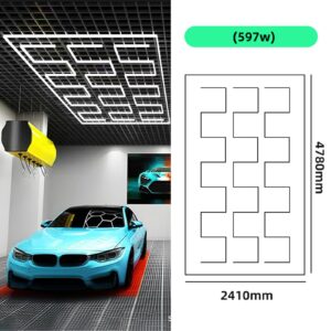 597W LED Garage Light, 6500K Super Bright Pure White LED Garage Workshop Lighting for Garage, Basement, Warehouse, Car Beauty Salon, Car Detailing Shop