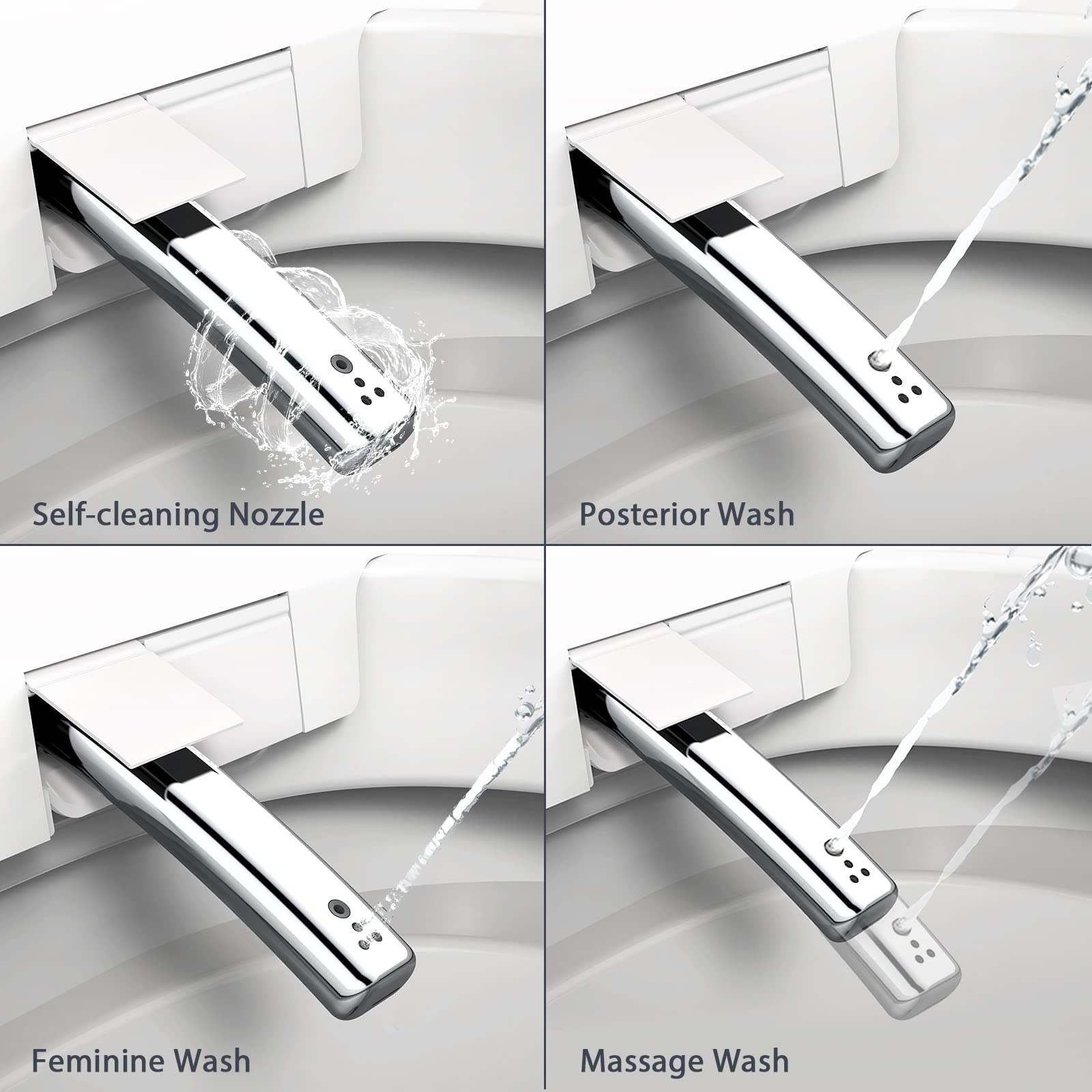 WIIS' IDEA Smart Toilet, Elongated One Piece Bidet Toilet with Bidet Built In, Tankless Smart Bidet Toilet with Auto Open Close, Auto Flush, Foot Sensor, Heated Bidet Seat, LED Display, Night Light