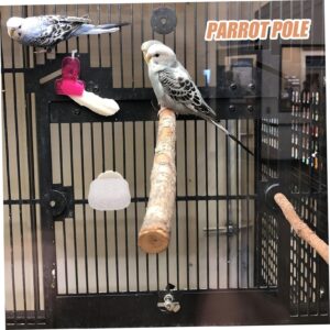 CORHAD 2pcs Parrot Standing Pole Parrot Perch Cockatiel Toys Parakeet Perches for Cage Bird Cage Toys Perches for Bird Cages Parrot Cage Supply Bird Perches Bird Toy Light Grey Pumice