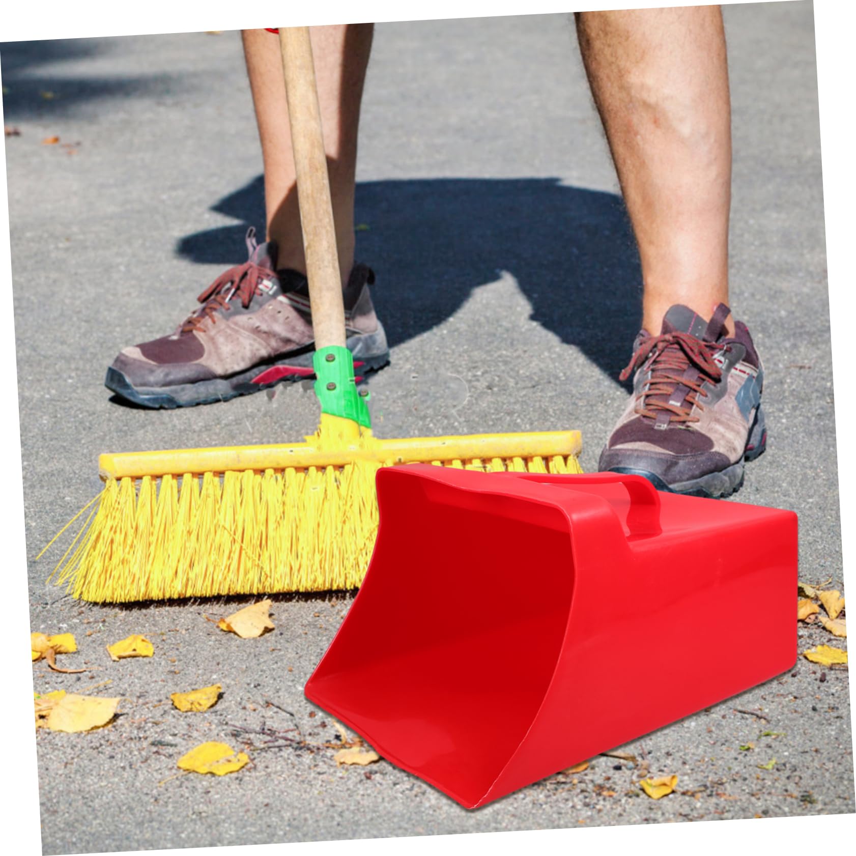 FELTECHELECTR Garbage Cleaning Dustpan Commercial Sweeping Supplies Lobby Dustpan Household Dustpans Industrial Dustpan Stackable Feed Scoop Indoor Dustpans Portable Dust Pan Red Plastic