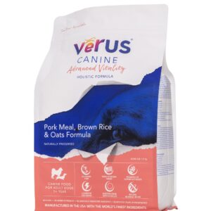 VeRUS Pet Foods Dry Dog Food Pork, Advanced Vitality Formula 4lb Bag