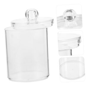 HOLIDYOYO 4pcs Bathroom Jars Cotton Ball Holder Organizer Apothecary Jars with Lid Cookie Container Organizer Cotton Rounds Holder Small Bathroom Organization Cotton Swabs Floss Plastic Jars