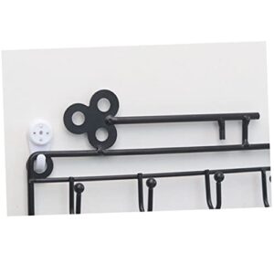 FUNOMOCYA Wall Hanging Shelf Storage Rack with Hooks Wall Mount Shelves Multifunctioanl Storage Hanging Shelf Wire Storage Baskets Pot Rack Hooks Kitchen Wall Storage Basket Black