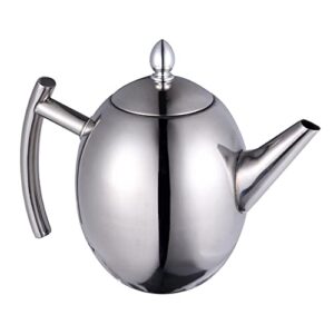 OKUMEYR Teapot Hand Drip Brewing Kettle Coffee Espresso Maker Stovetop Water Whistling Coffee Cup Stool Covers Round Gas Top Boiled Kettle Espresso Mugs Coffee Pot Gas Water Heater Silver