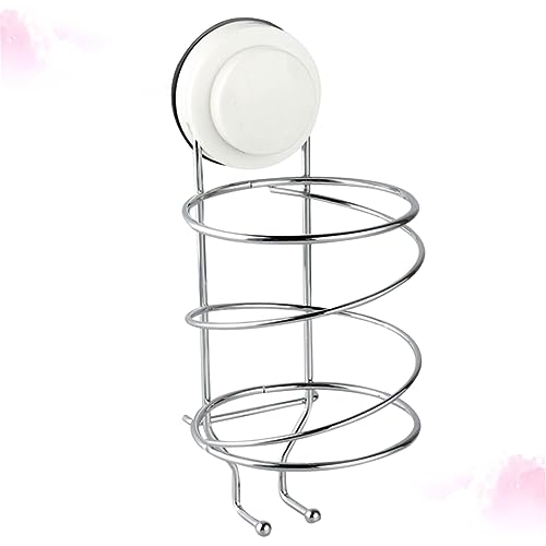 HONMEET Hair Dryer Holder Storage Shelf Storage Rack Hair Dryer Stand Hair Dryer Rack Blow Dryer Holder Storage Shelves Silver