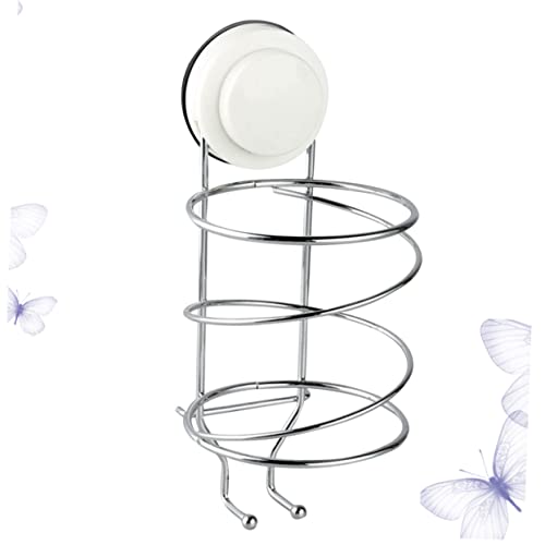 HONMEET Hair Dryer Holder Storage Shelf Storage Rack Hair Dryer Stand Hair Dryer Rack Blow Dryer Holder Storage Shelves Silver