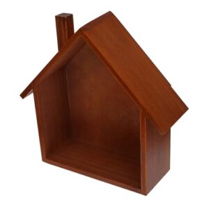 corhad 1pc house rack hanging wall shelf home goods home decor kickstand book shelf vintage cubby boxes toy organizer cubby bookshelf storage shelves storage shelf brown wood