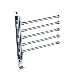 holidyoyo 5 aluminum towel rack bathroom clothes rail silver simple tower rack swivel towel rack