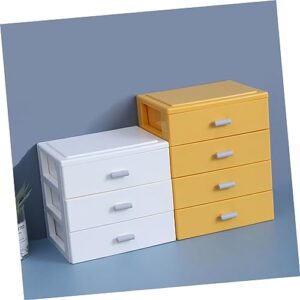 NUOBESTY Box Storage Box Small Storage Container Sundries Organizer Storage Drawers Desktop Stackable Organizer Drawers Small Container Sundry Holder Storage Bins Storage Case White Pp