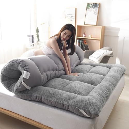 Extra Thick Futon Mattress Traditional,Thicken Tatami Mat Sleeping Pad Foldable Roll Up Mattress Dormitory Mattress Pad Floor Lounger Pillow Bed(A3,180x200cm)