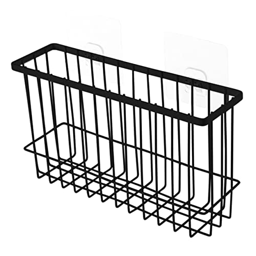 CORHAD Kitchen Storage Rack Counter Basket Shower Scrubby Door Plate Bathroom Organizer Faucet Adhesive Lids Kitchen Storage Shelf Rack Pickle Crock Stackable Hooks Wall Cabinet Black