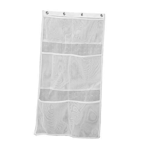 Parliky 6 Bathroom Accessories White Shower Organizer Bag Hanging Mesh Pockets Shower Organizer