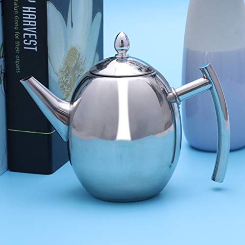 OKUMEYR Teapot Hand Drip Brewing Kettle Coffee Espresso Maker Stovetop Water Whistling Coffee Cup Stool Covers Round Gas Top Boiled Kettle Espresso Mugs Coffee Pot Gas Water Heater Silver