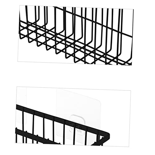 HOLIDYOYO Bathroom Shelf Underwire Wire Storage Baskets Kitchen Counter Hooks Accessories Rustproof Wire Basket Closet Organizer Bins Pickle Crock Tank Shower Stall Bathroom Organizer Black