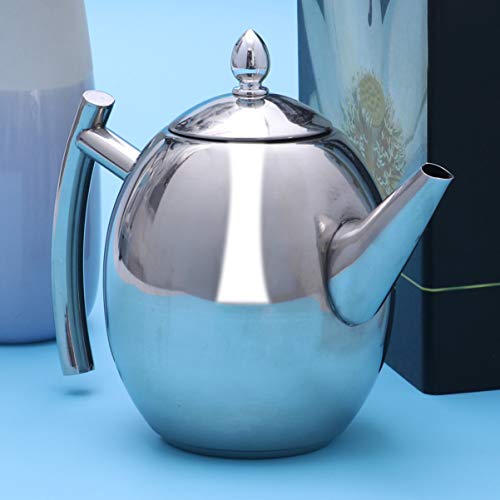 OKUMEYR Teapot Hand Drip Brewing Kettle Coffee Espresso Maker Stovetop Water Whistling Coffee Cup Stool Covers Round Gas Top Boiled Kettle Espresso Mugs Coffee Pot Gas Water Heater Silver