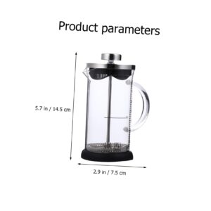 GRIRIW 1pc Coffee Press Stainless Coffee Maker Teapot for Coffee Espresso Portable Coffee Maker Travel Tea Kettle Manual Coffee Maker Coffee Teapot Coffee Pot Glass