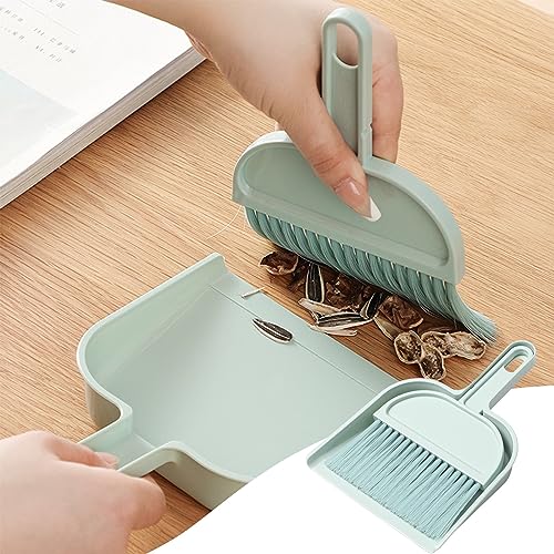 Broom with Dustpan Combo Set Plastic Mini Besom and Dustpan,Mini Cleaning Brush with Dustpan Set Desktop Cleaning Accessories Broom Set Dust Pan and Broom Set Small Broom Dust Broom