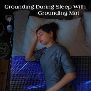 Earthing Mat for Bed Grounding Sheet for Sleeping Improving Sleep, Grounding Mat for Reducing Stress with Grounding (27"x60")