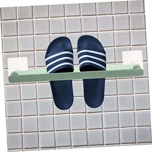 Garneck Wall Mounted Shoe Towel Rack Bathroom Organizer Sports Towels for Sweat Slippers Storage Shelf Bathroom Storage Mounted Holder Storage Hangers Green Plastic