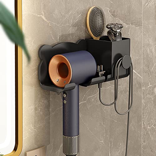 Aurgiarme Wall Hair Dryer Holder Dryer Toilet Dryer Stand Cartoon Hairdryer Blower Shelf Bathroom Access