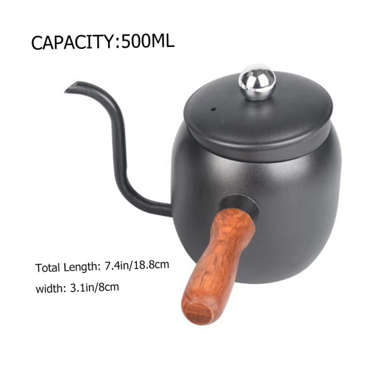 Unomor Coffee Pot Drip Coffee Gongfu Teapot Vinegar -neck Tea Kettle Coffee Dripper Home Espresso Machine Small Kettle Water Kettle Coffee Stainless Steel Black