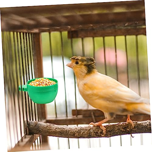 Gogogmee 36pcs Bird Cage Feeder Parrot Food Organizer Bird Feeder Bowl Bird Feeding Dish Bird Feeder Hanging Parrot Food Cup Parrot Cage Feeder Indoor Bird Feeder Pet Supplies Plastic Green