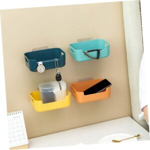 CAXUSD 4pcs Boxes Storage Box Rack Home Sundries Wall Storage Racks Key Storage Cans Floating Wall Shelf Wall Mount Shelves Wall Phone Holder Household Storage Cans Storage Holders Pp