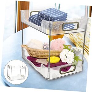 Unomor Double Shelf Bathroom Counter Organizer Home Supplies Cupboard Shelf Countertop Vanity Organizer Bathroom Shelf Organizer Cabinet Dresser 2 Tier Storage Shelf The Pet Transparent