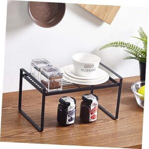 FUNOMOCYA Layered Shelf Rack Shelf Pot Storage Rrack Storage Shelves Storage Rack Black