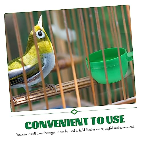 Gogogmee 36pcs Bird Cage Feeder Parrot Food Organizer Bird Feeder Bowl Bird Feeding Dish Bird Feeder Hanging Parrot Food Cup Parrot Cage Feeder Indoor Bird Feeder Pet Supplies Plastic Green