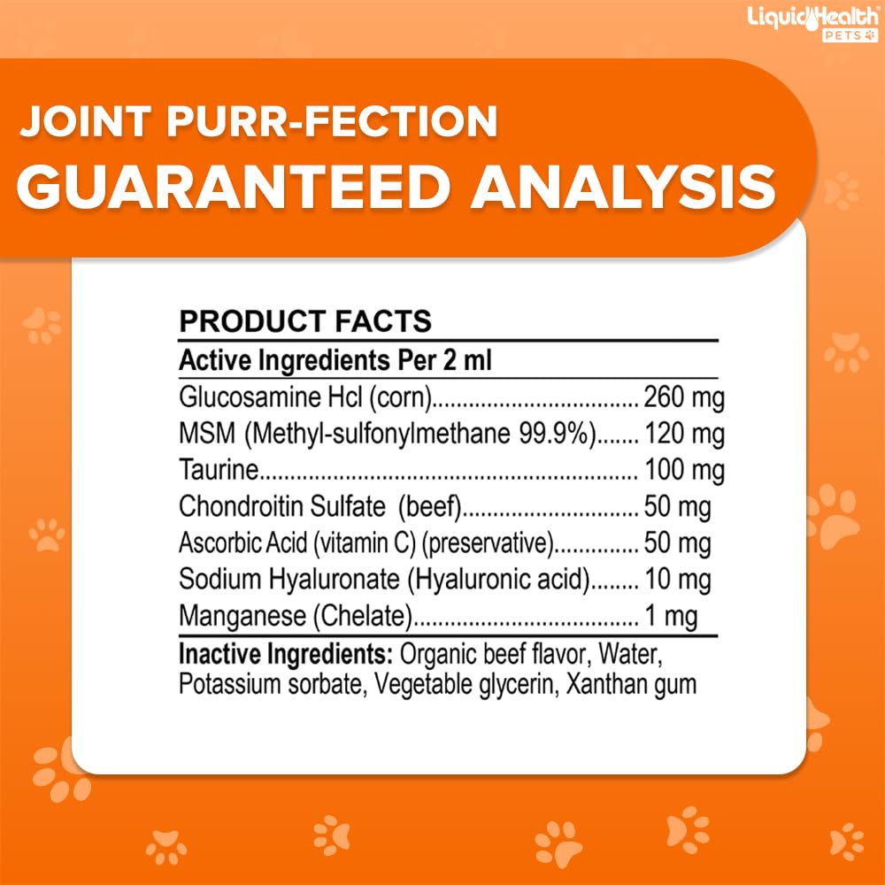 LIQUIDHEALTH Pets K9 Complete 8-in-1 Multivitamin for Dogs & Puppies & Joint Purr-Fection Hip & Joint Glucosamine Chondroitin Drops for Cats - Pet Supplement Bundle for Joint Health, Immune Support