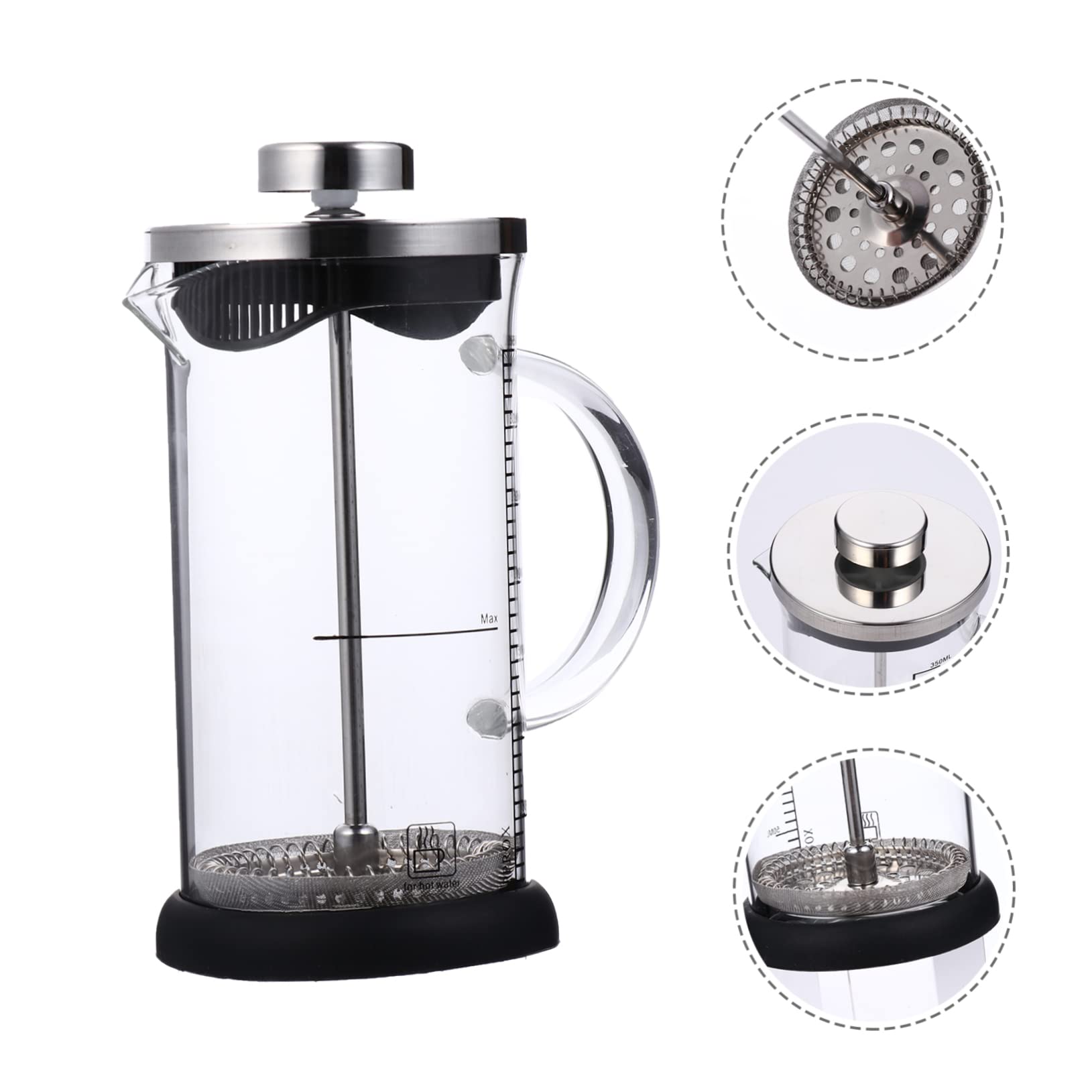 GRIRIW 1pc Coffee Press Stainless Coffee Maker Teapot for Coffee Espresso Portable Coffee Maker Travel Tea Kettle Manual Coffee Maker Coffee Teapot Coffee Pot Glass