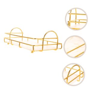 PRETYZOOM Daily Necessities Storage Rack White Serving Tray Gold Dresser Trinket Tray Bathroom Sundries Shelf Cupboard Shelf Perfume Bathtub Trays Dresser Tray Makeup Vanity Desk Alloy