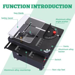 Mini Multi-functional Table Saw, Mini Table Saw for Crafts, Multi-functional Portable Adjustable Cutting Sanding Engraving Drilling All-in-One Machine, Mini Table Saw for Wood Cutting, C-Regular