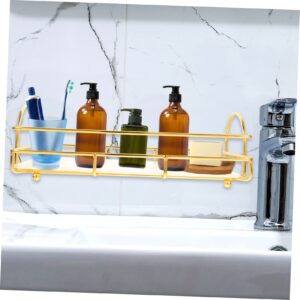 PRETYZOOM Daily Necessities Storage Rack White Serving Tray Gold Dresser Trinket Tray Bathroom Sundries Shelf Cupboard Shelf Perfume Bathtub Trays Dresser Tray Makeup Vanity Desk Alloy