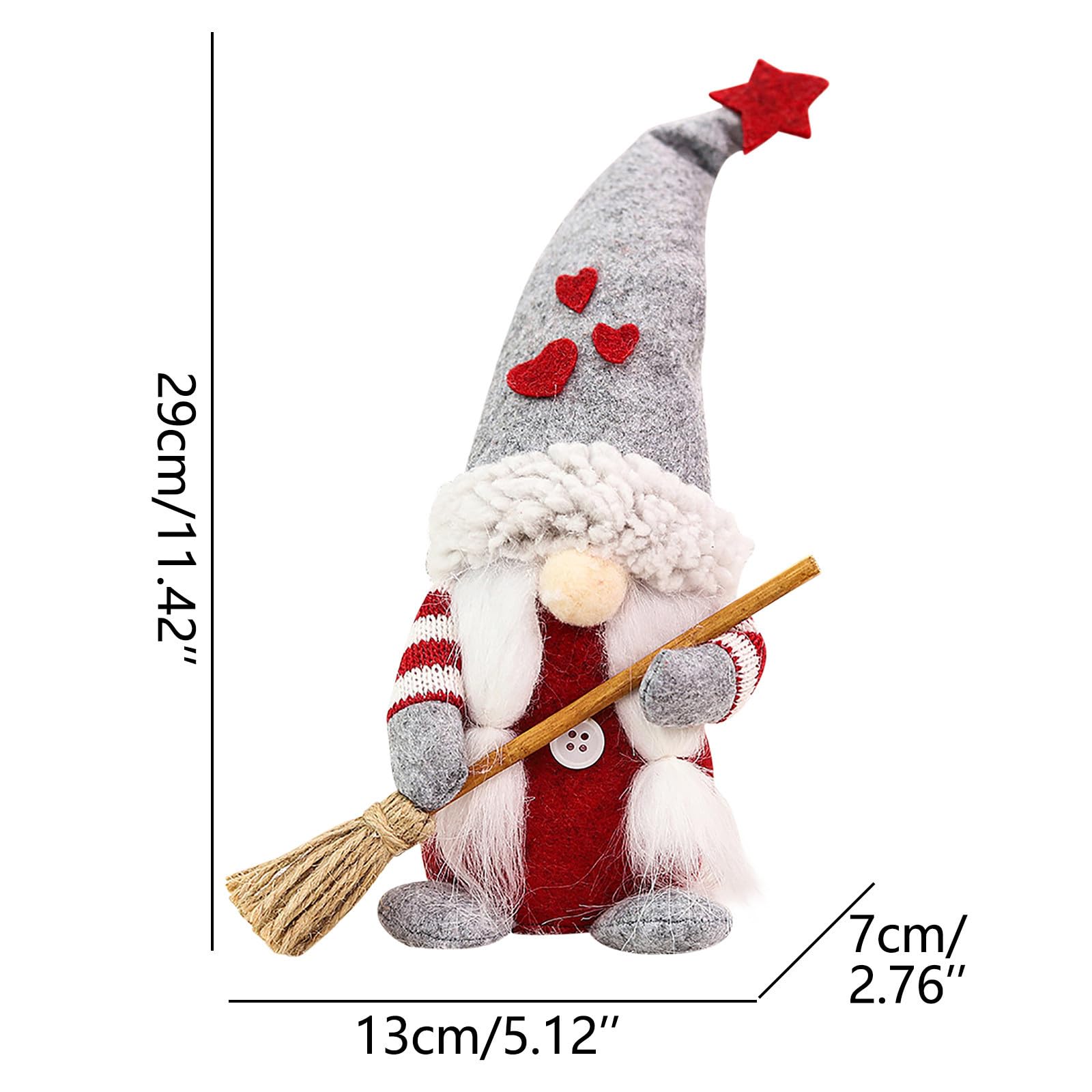 Broom with Dustpan Combo Set Christmas Decorations Home Dolls Decorative Dolls Ornaments Couple Dolls Faceless Dolls Broom Set Dust Pan and Broom Set Small Broom Dust Broom Household Cleaning Tools