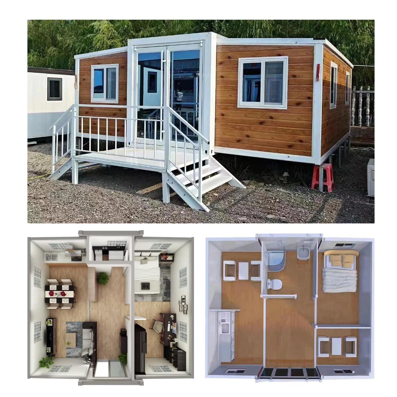 20Ft 30ft Expandable Container House Folding Container Houses Tiny Homes with 2 Bedroom