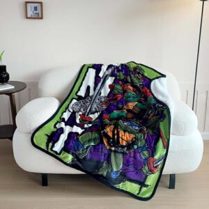 Northwest Teenage Mutant Ninja Turtles Silk Touch Sherpa Throw Blanket, 40" x 50", Turtle Terror