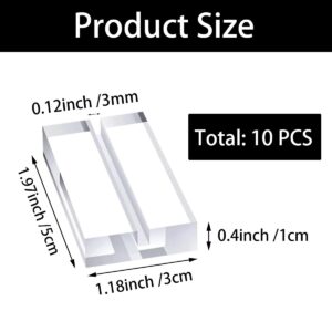 BOYIVI 10 Pieces Acrylic Place Card Holders Clear Place Acrylic Stands Name Card Wedding Sign Display for Table Numbers Wedding Photos Office Menu Meeting